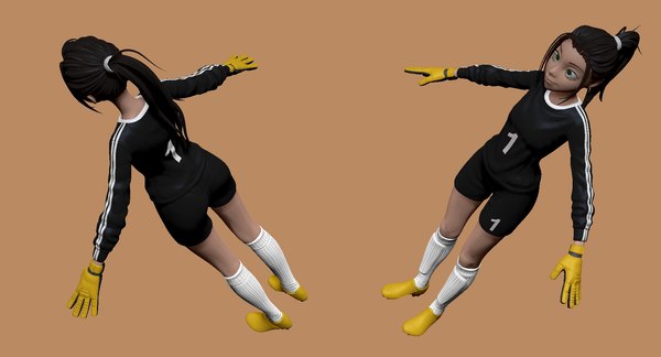 sculpt female cartoon goal 3d model