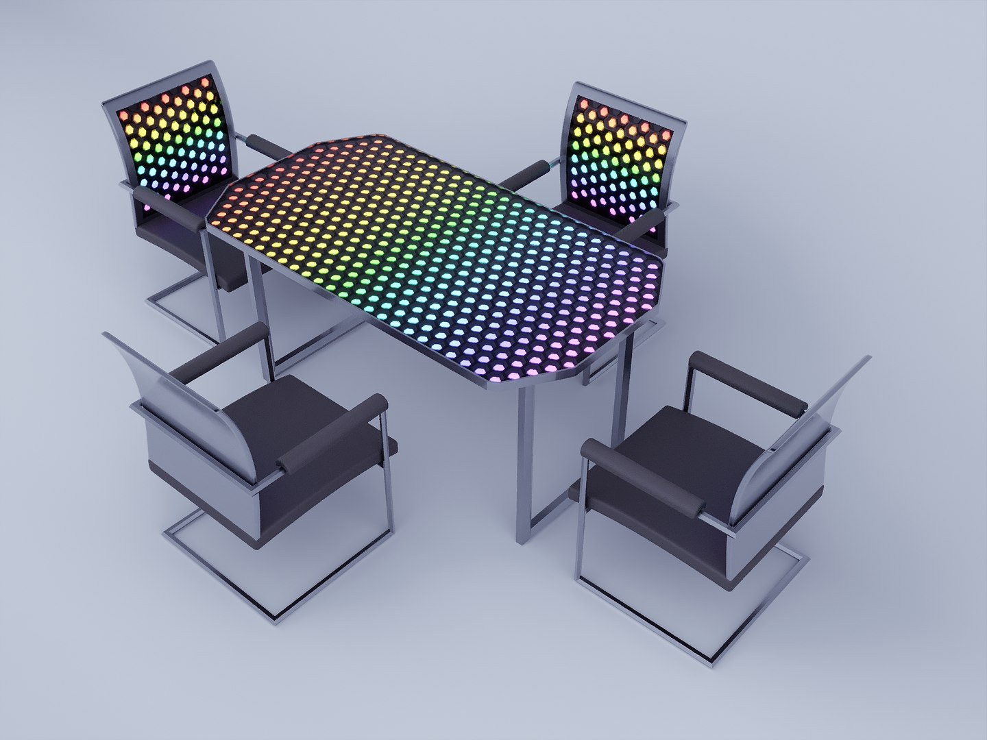 3D model Futuristic sci-fi neon glow office furniture - TurboSquid 2075042