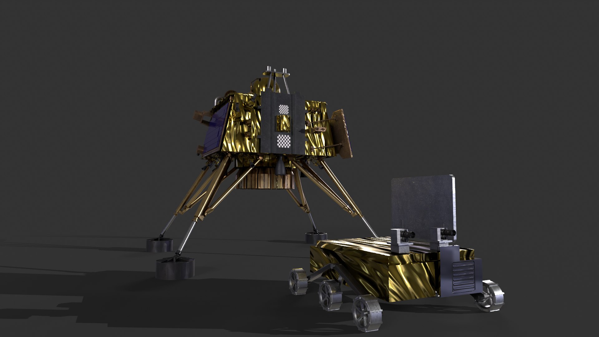 Vikram Chandrayan 3 - Chandrayaan And Moon Rover 3D Model 3D Model ...