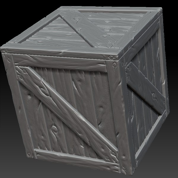 3d model stylized hand-painted crate