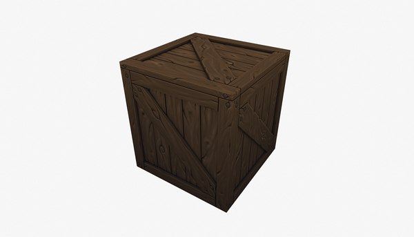 3d model stylized hand-painted crate