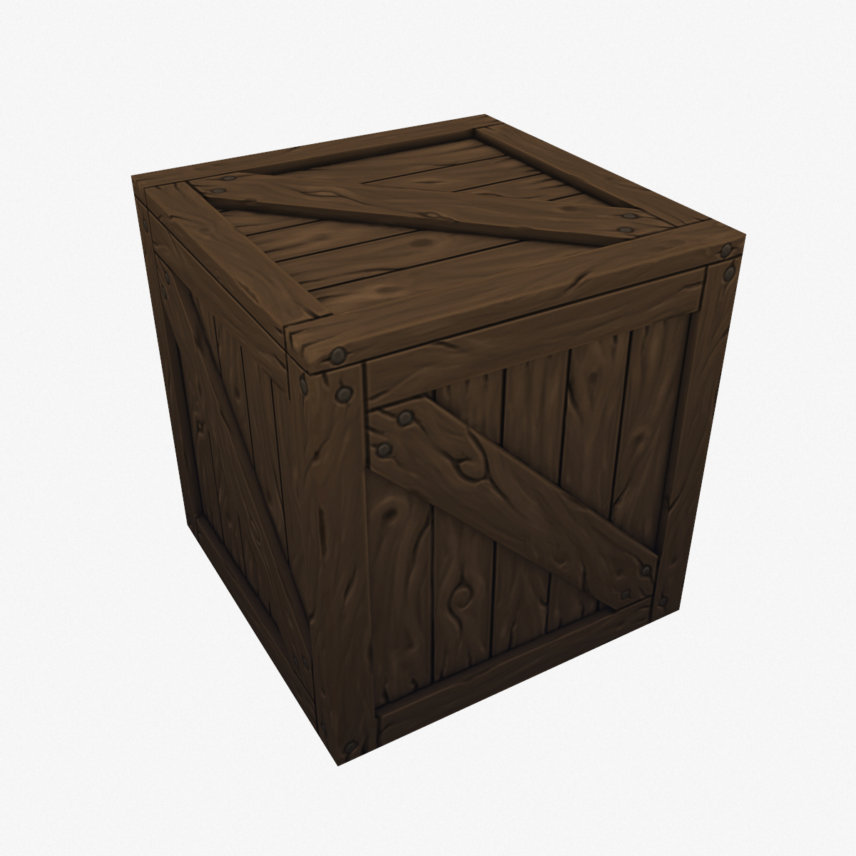 3d model stylized hand-painted crate