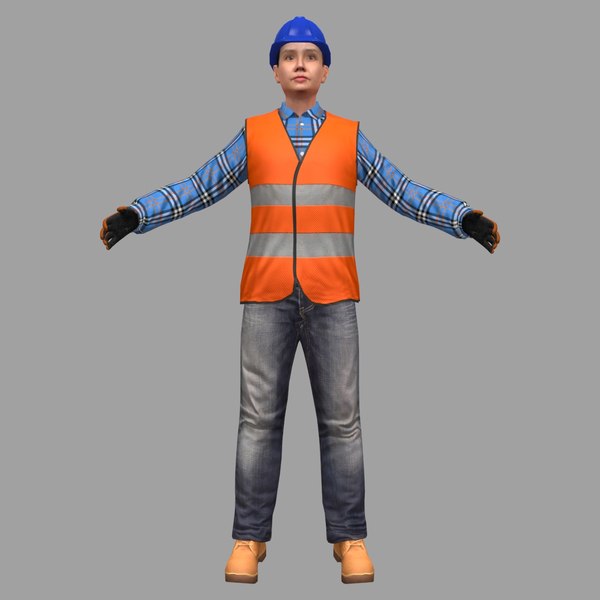 3D model rigged female worker - TurboSquid 1404934