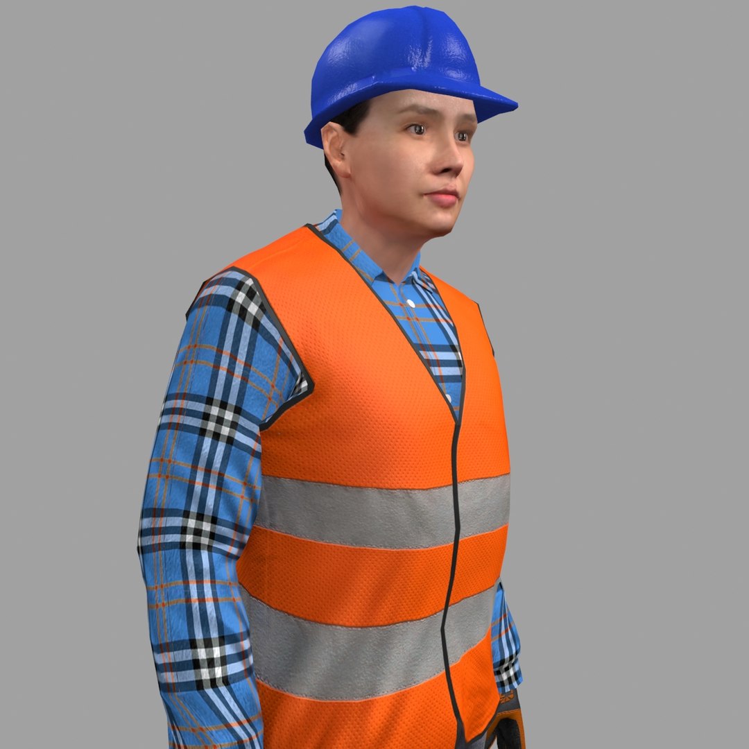 3D Model Rigged Female Worker - TurboSquid 1404934