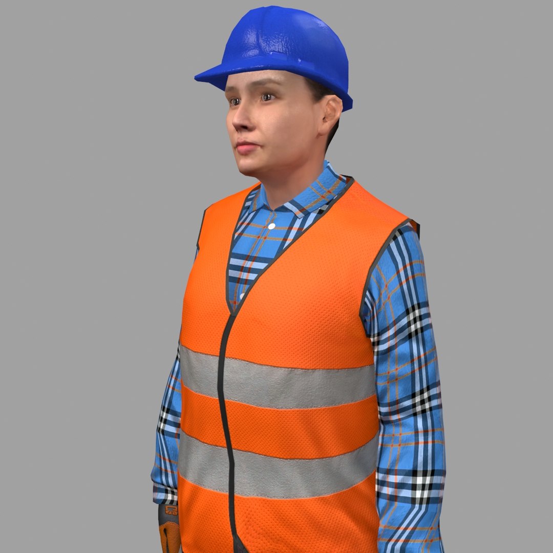 3D Model Rigged Female Worker - TurboSquid 1404934