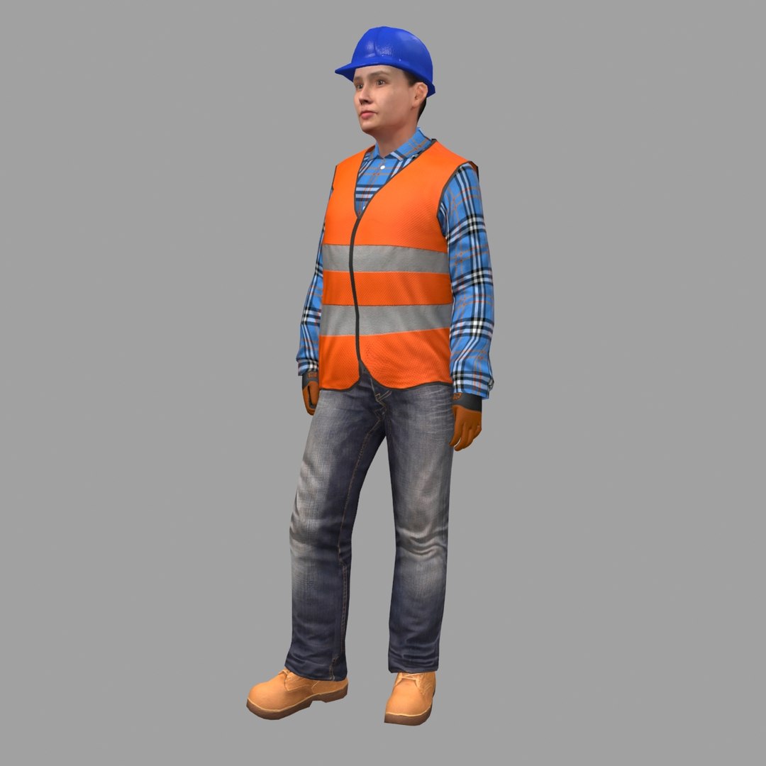 3D Model Rigged Female Worker - TurboSquid 1404934