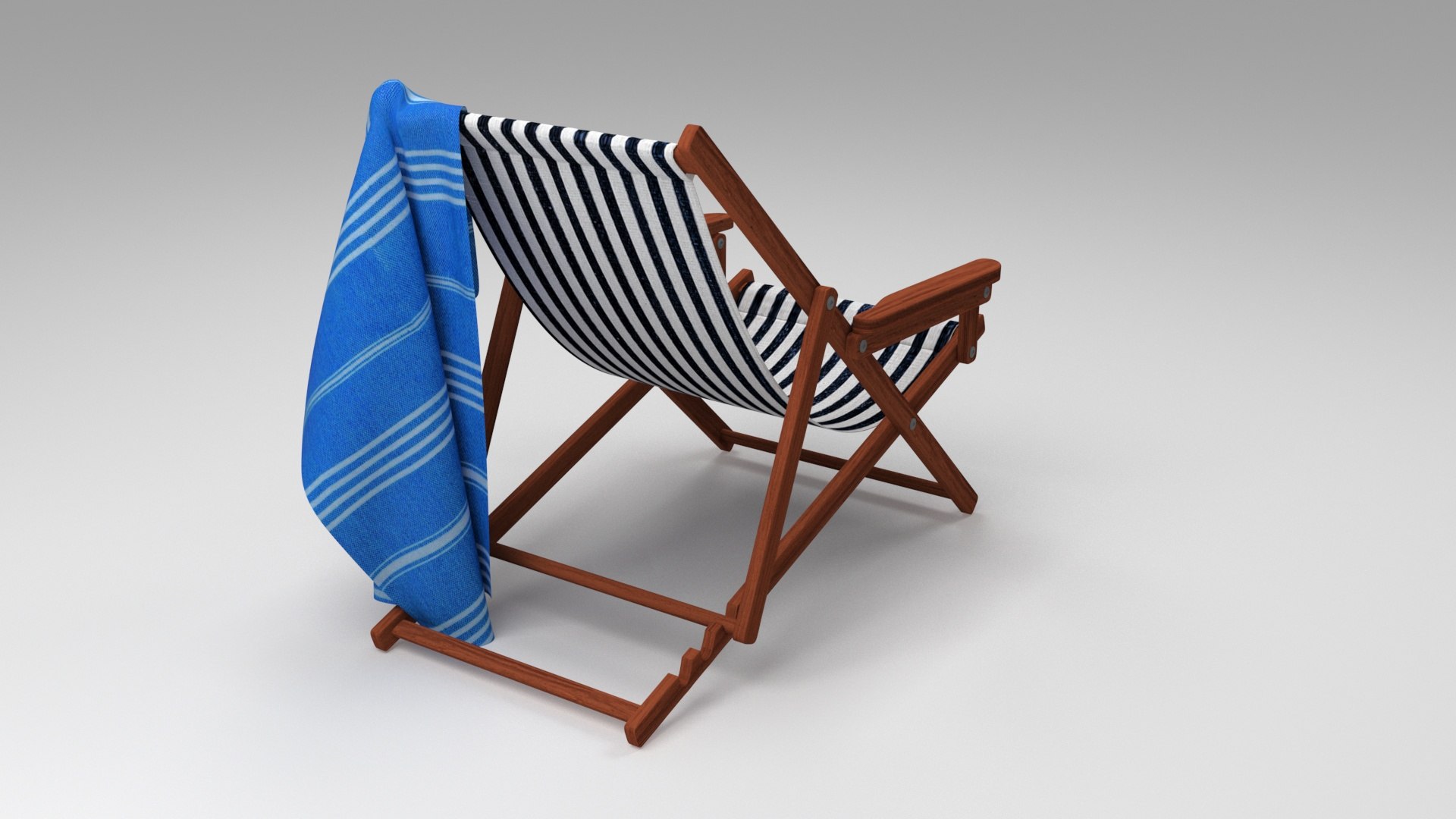 Beach Chair With Towel 3D Model - TurboSquid 1882894