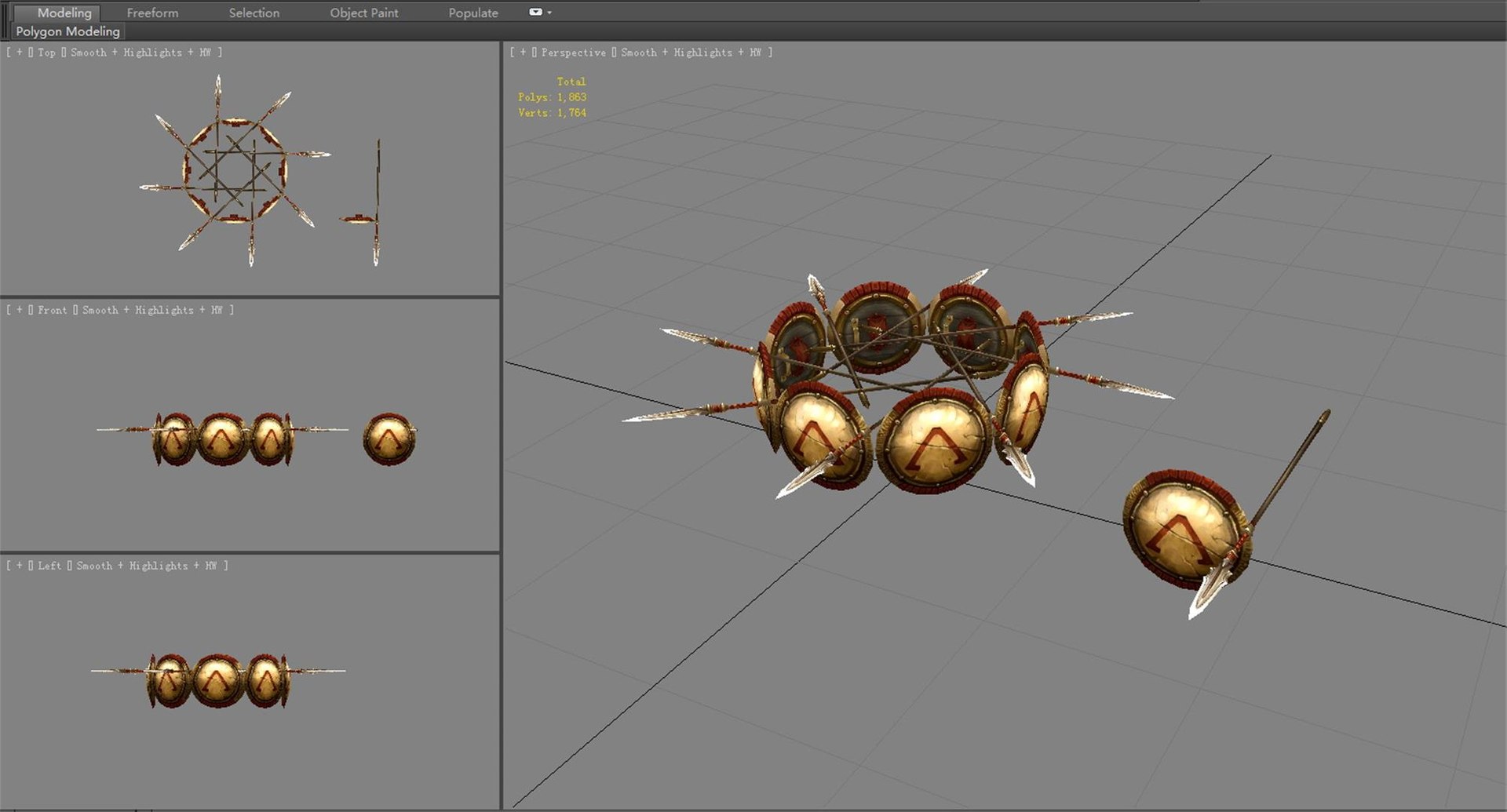 3D Defensive Formation Composed Of Shields Model - TurboSquid 2272666