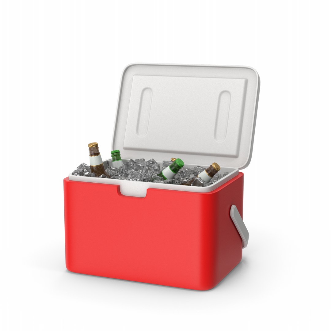 3D Plastic Ice Cooler With Cold Beer Bottles Model - TurboSquid 1967467