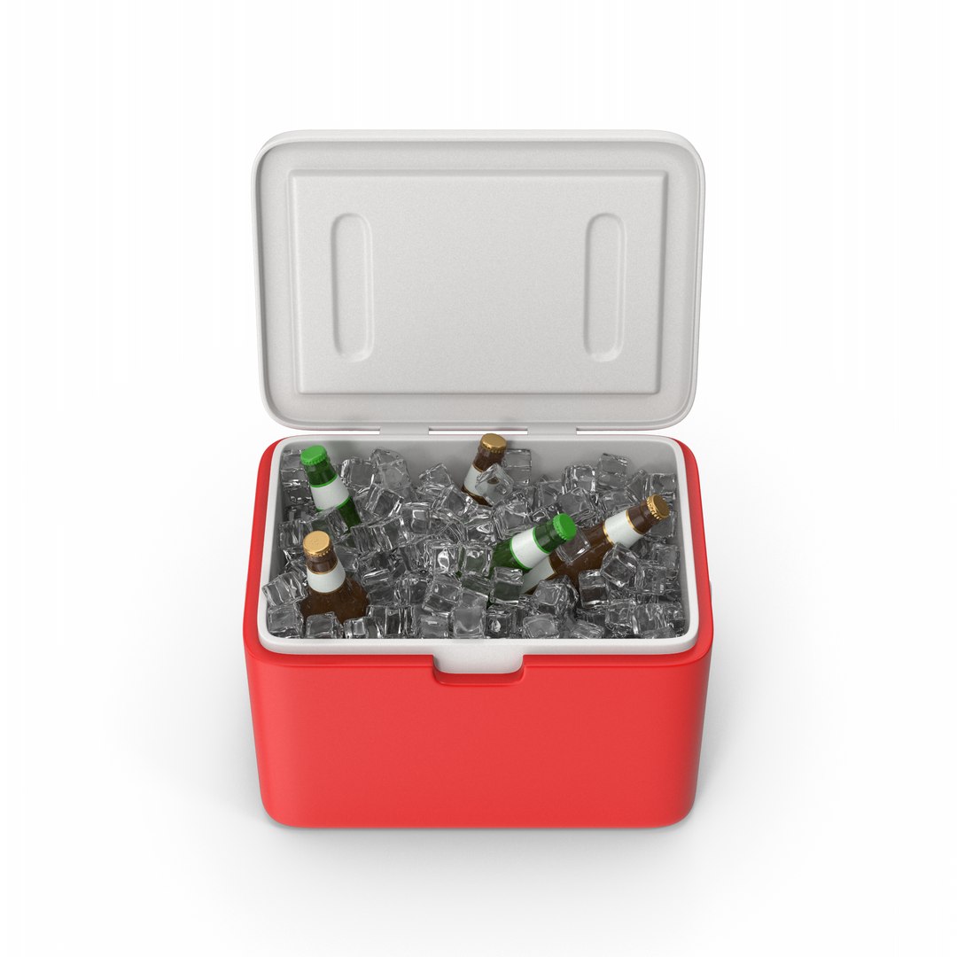 3D Plastic Ice Cooler With Cold Beer Bottles Model - TurboSquid 1967467