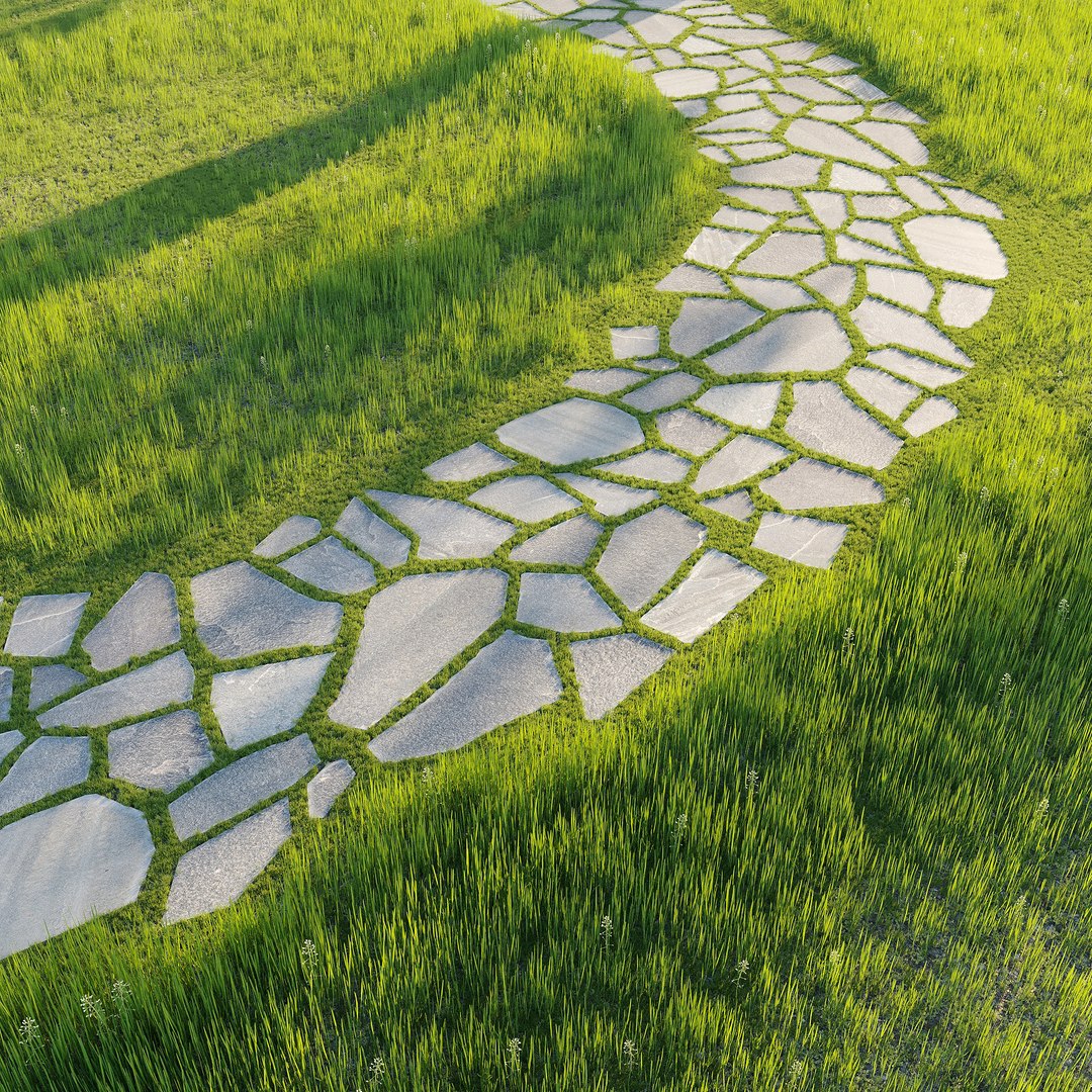 3D Grass For A Step By Step Path Model - TurboSquid 2485242