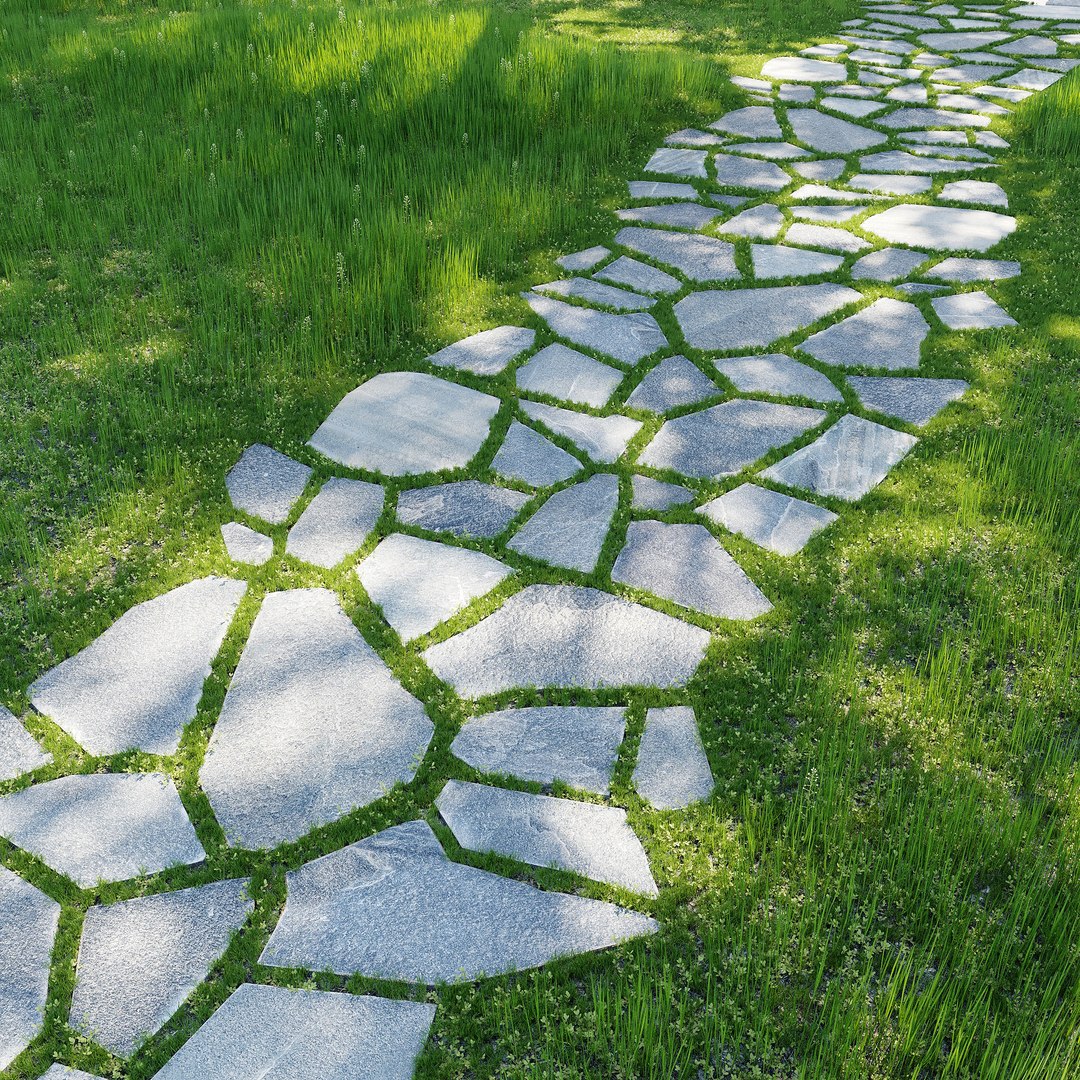 3D Grass For A Step By Step Path Model - TurboSquid 2485242
