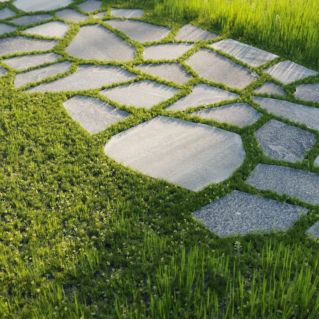 3D Grass For A Step By Step Path Model - TurboSquid 2485242