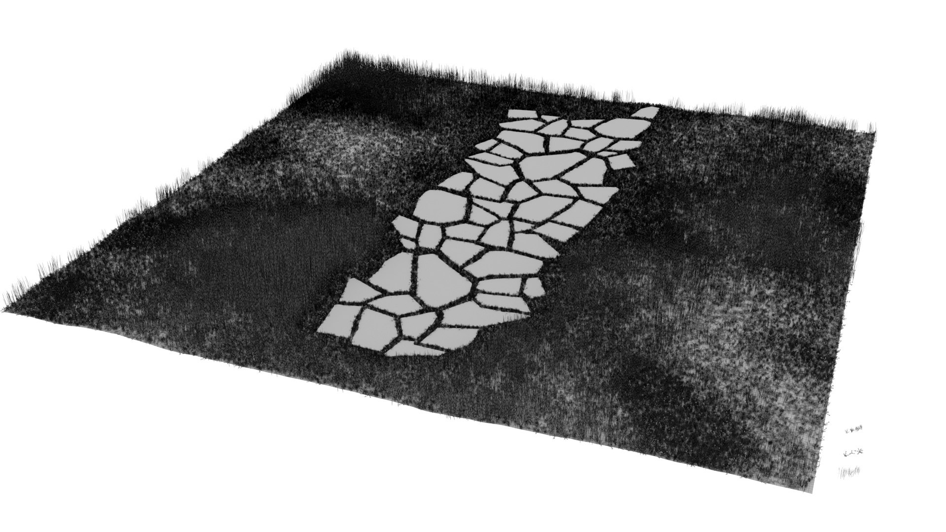 3D Grass For A Step By Step Path Model - TurboSquid 2485242