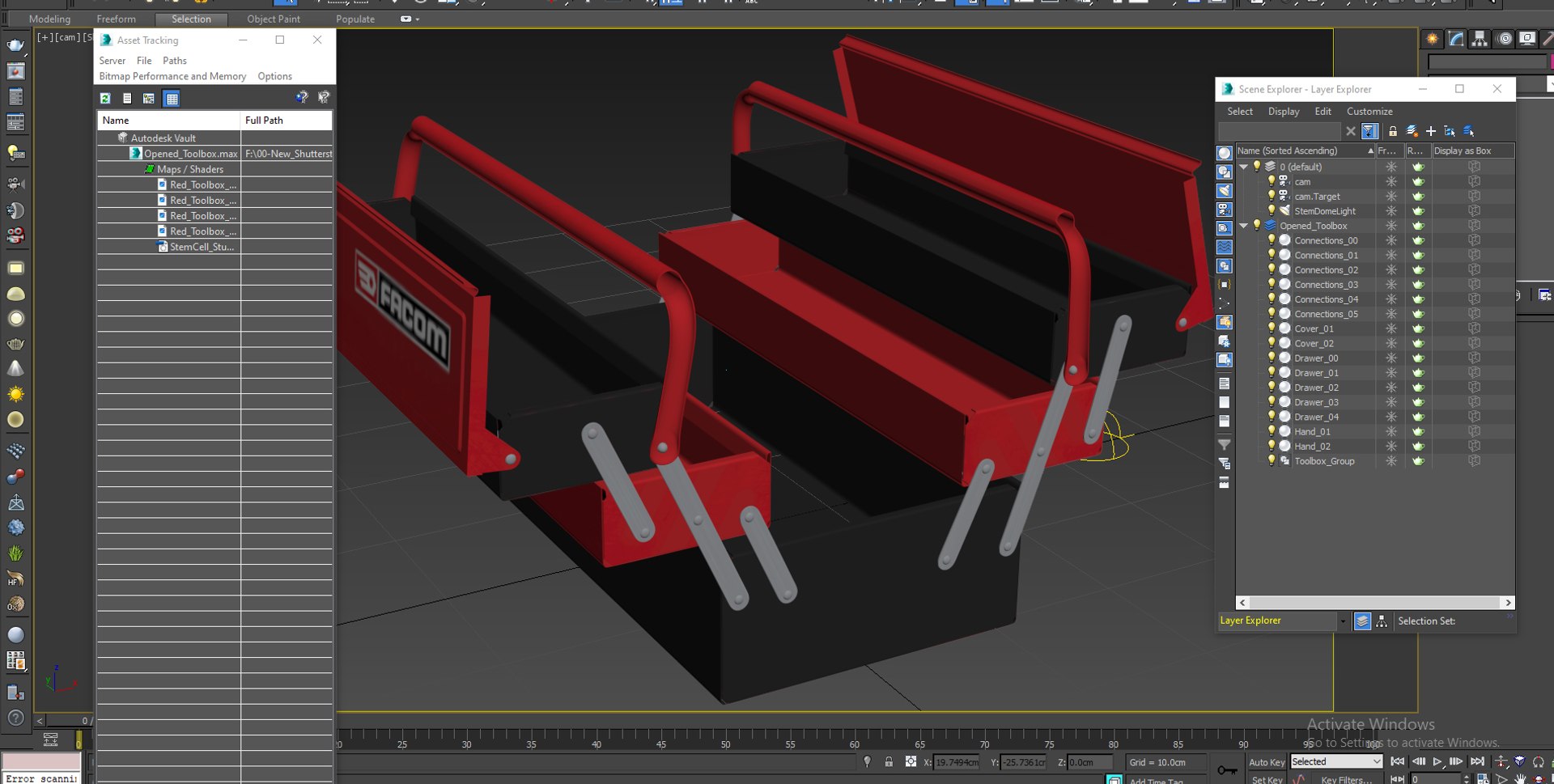 Detailed Toolbox Opened Red And Black 3D Model - TurboSquid 2147828