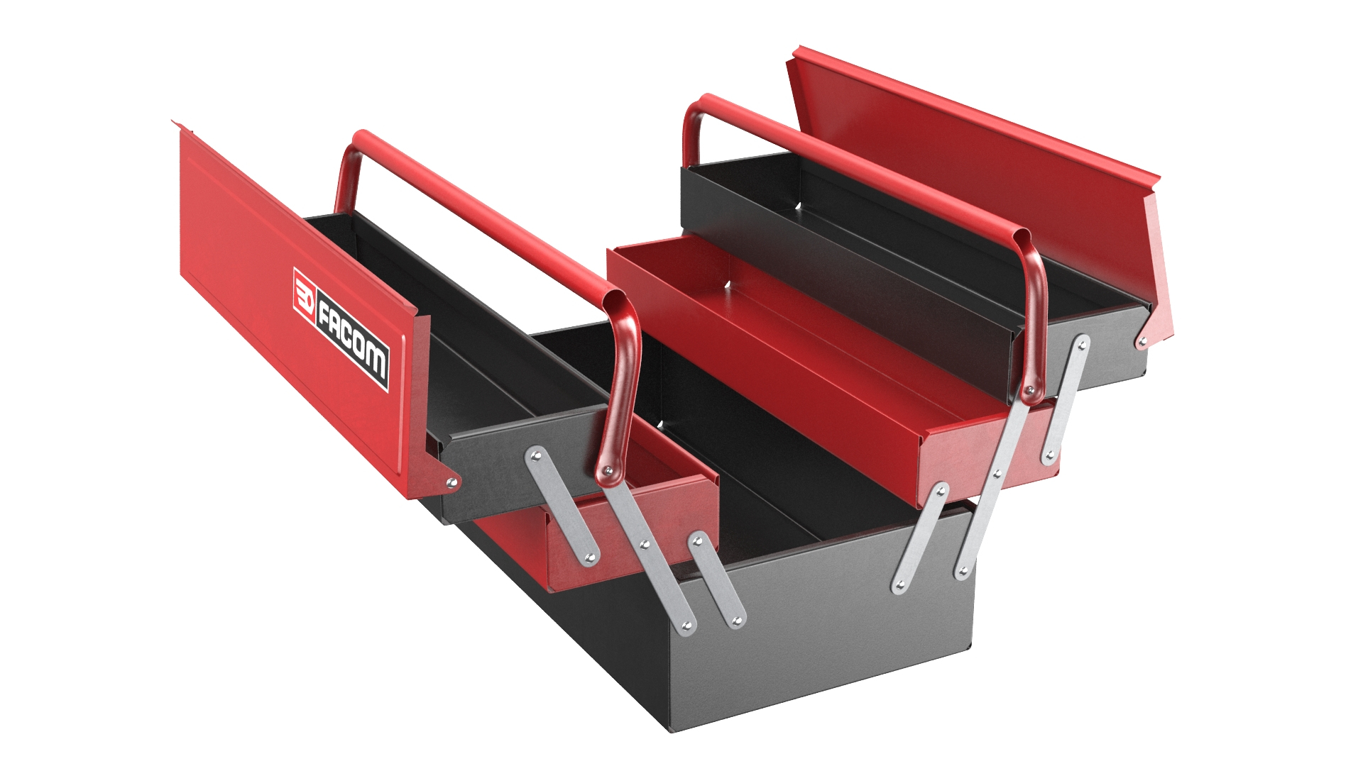 Detailed Toolbox Opened Red And Black 3D Model - TurboSquid 2147828