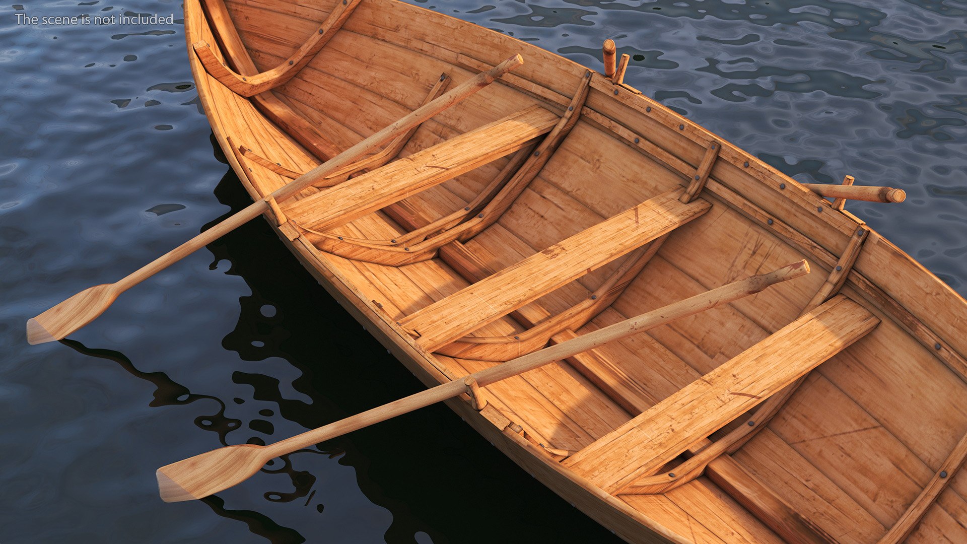 3D Wooden Boat With Paddles Model - TurboSquid 2179961