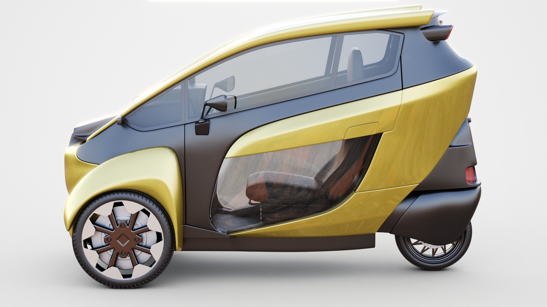 3D Concept 3 Wheel Electric Vehicle Model - TurboSquid 2086741