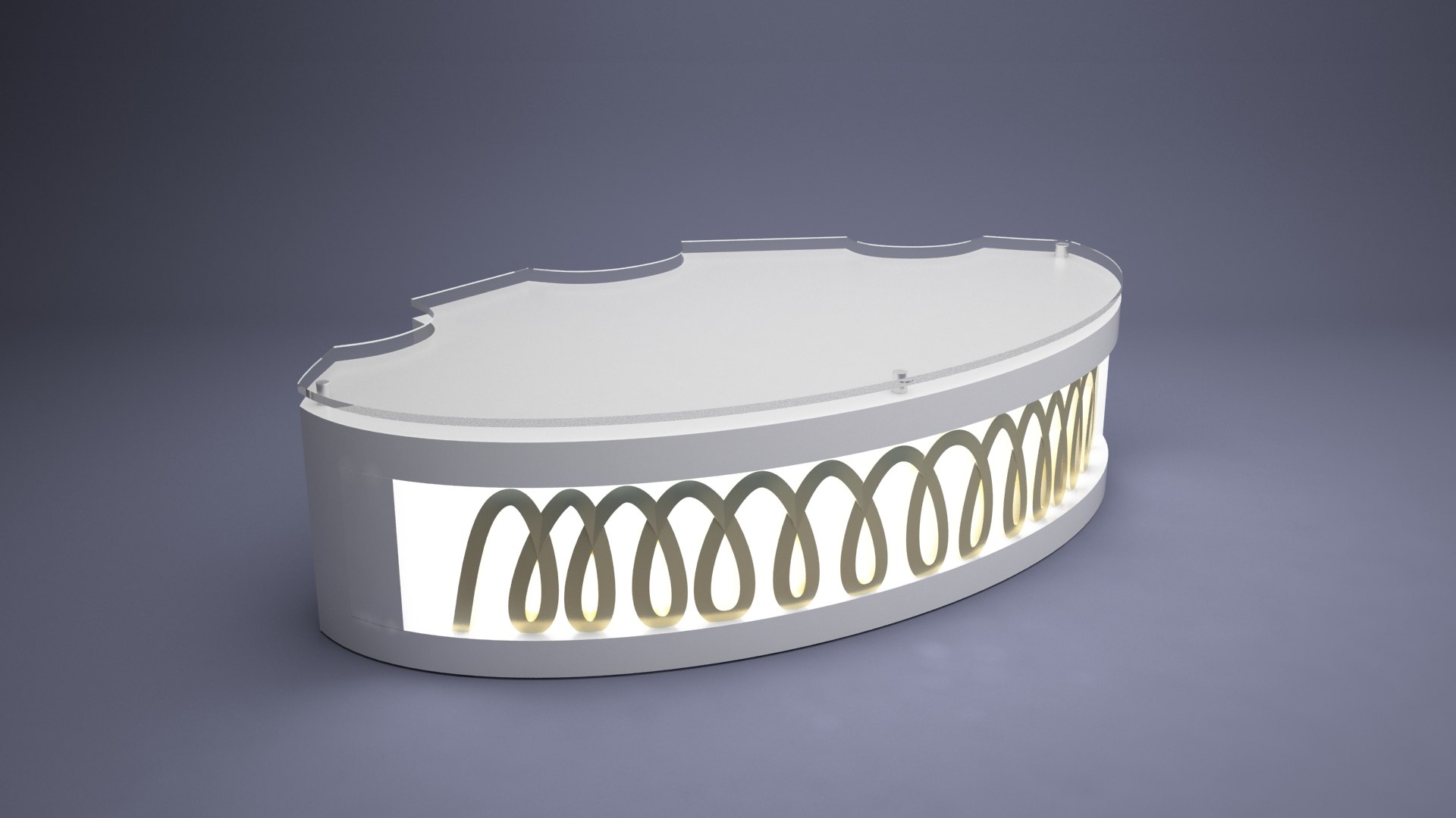 Television Studio Counter Desk 3D Model - TurboSquid 1836822