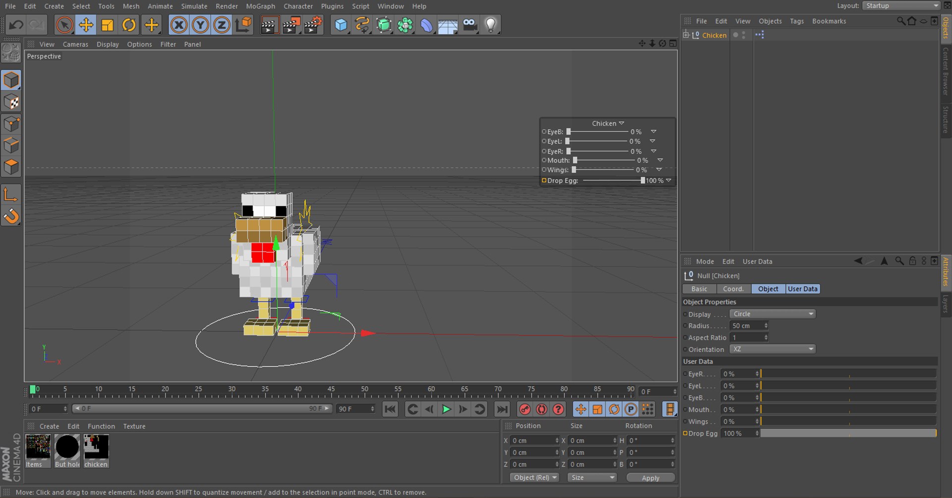 Minecraft Chicken Rig C4d