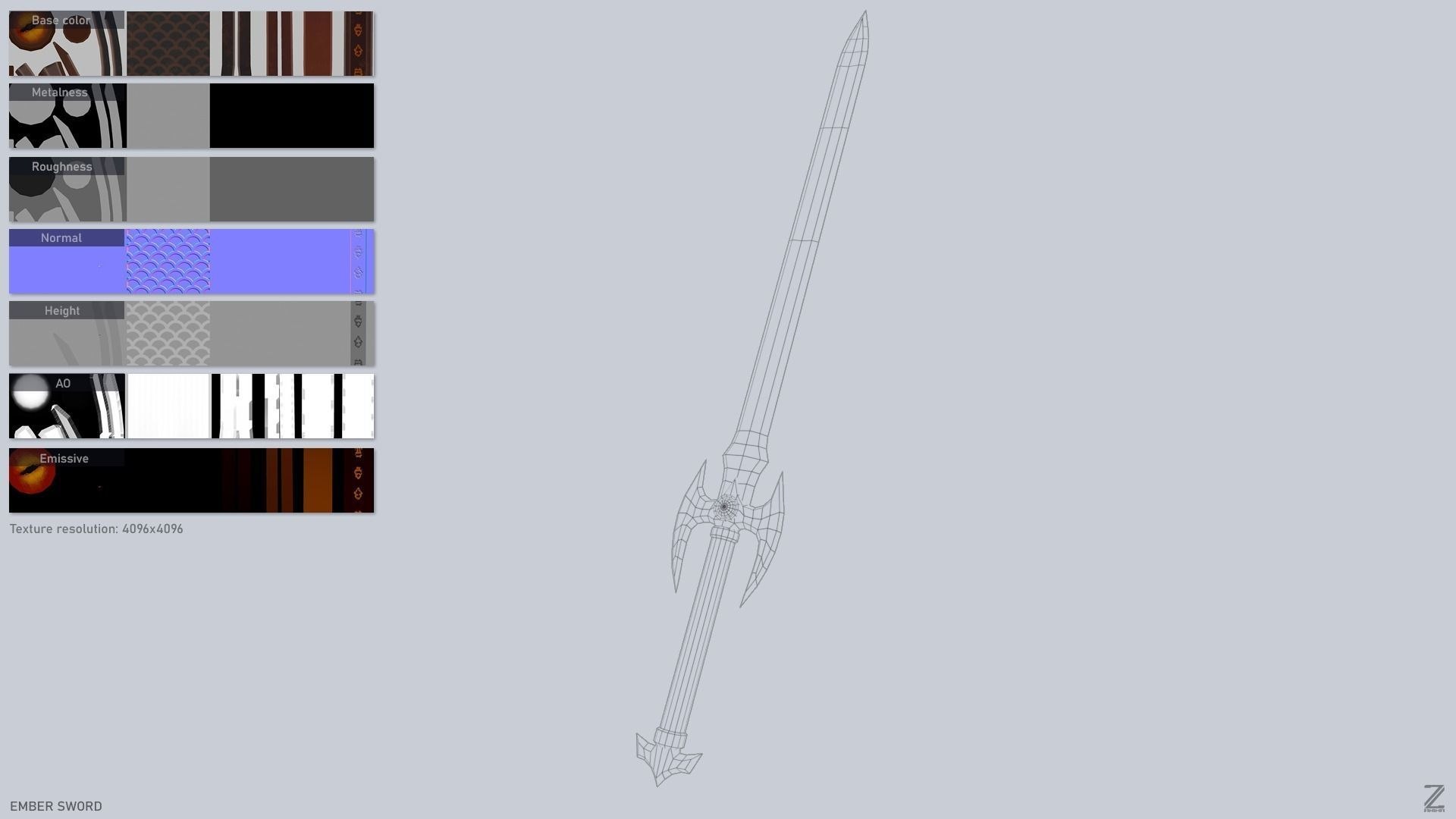 Ember Sword 3D Model - TurboSquid 2236670