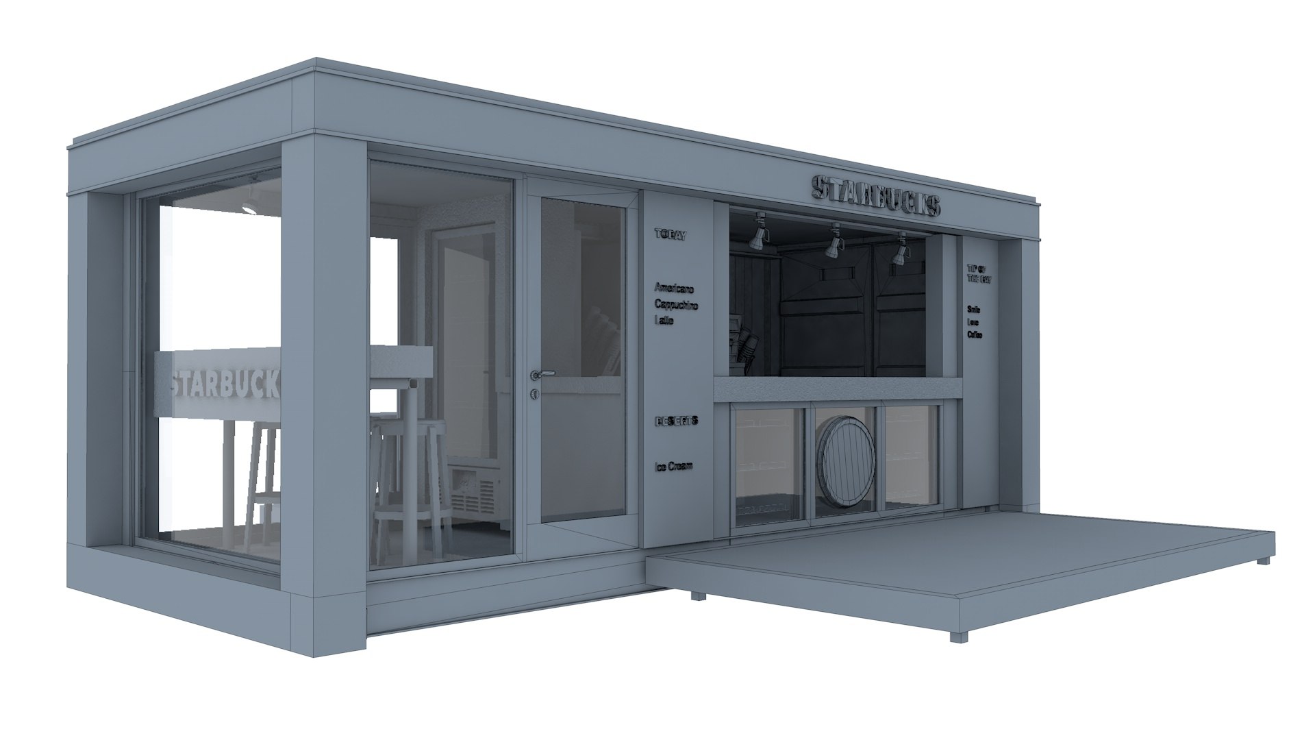 Starbucks Modular Container Model - TurboSquid 1787372