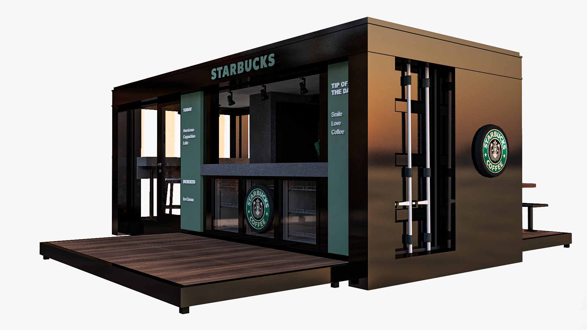 Starbucks Modular Container Model - TurboSquid 1787372