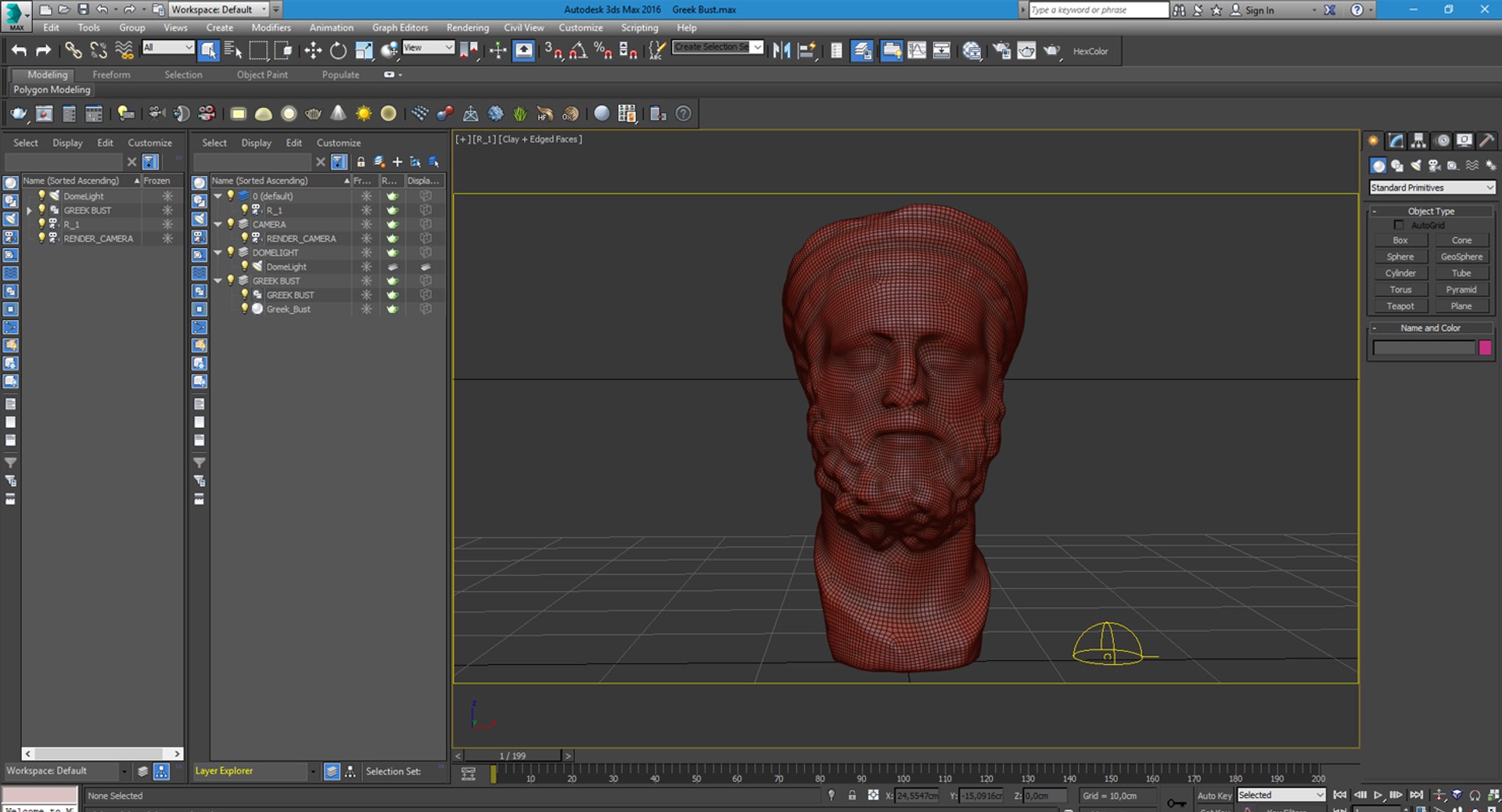 realistic ancient greek bust 3d model