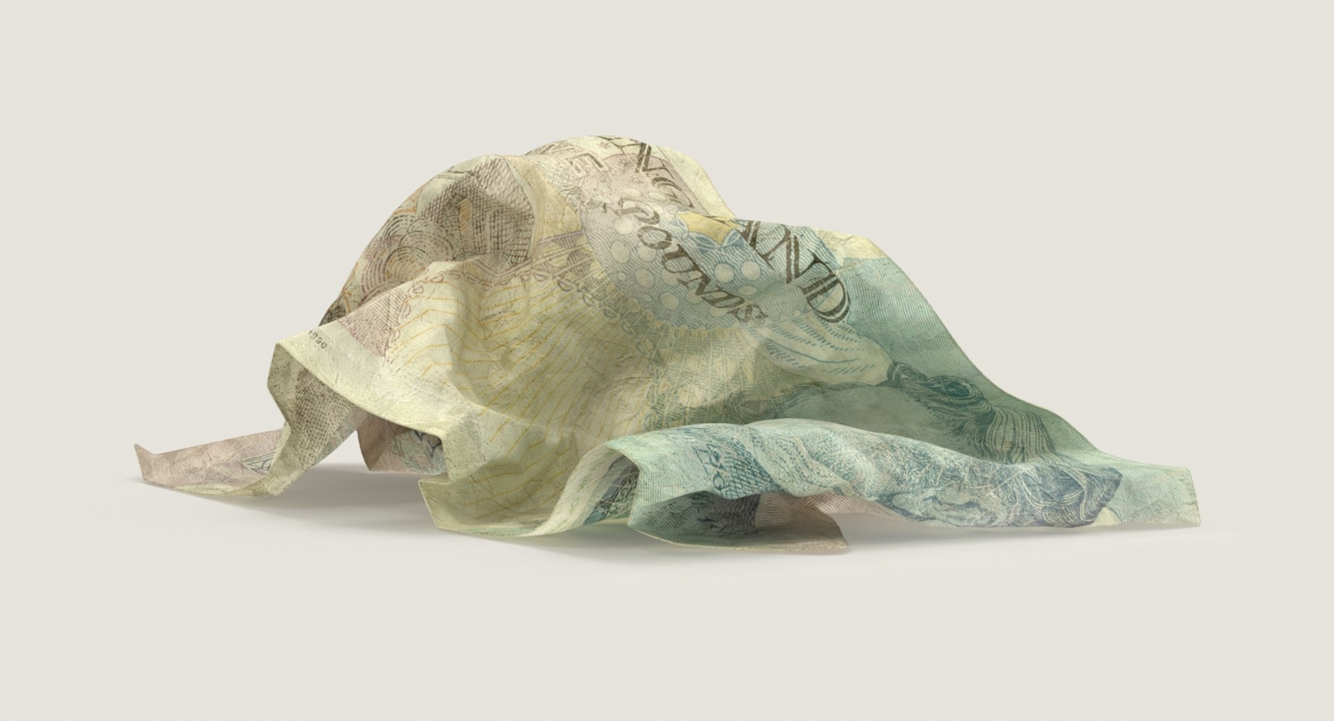 5 Pound Note Loose 3d Model