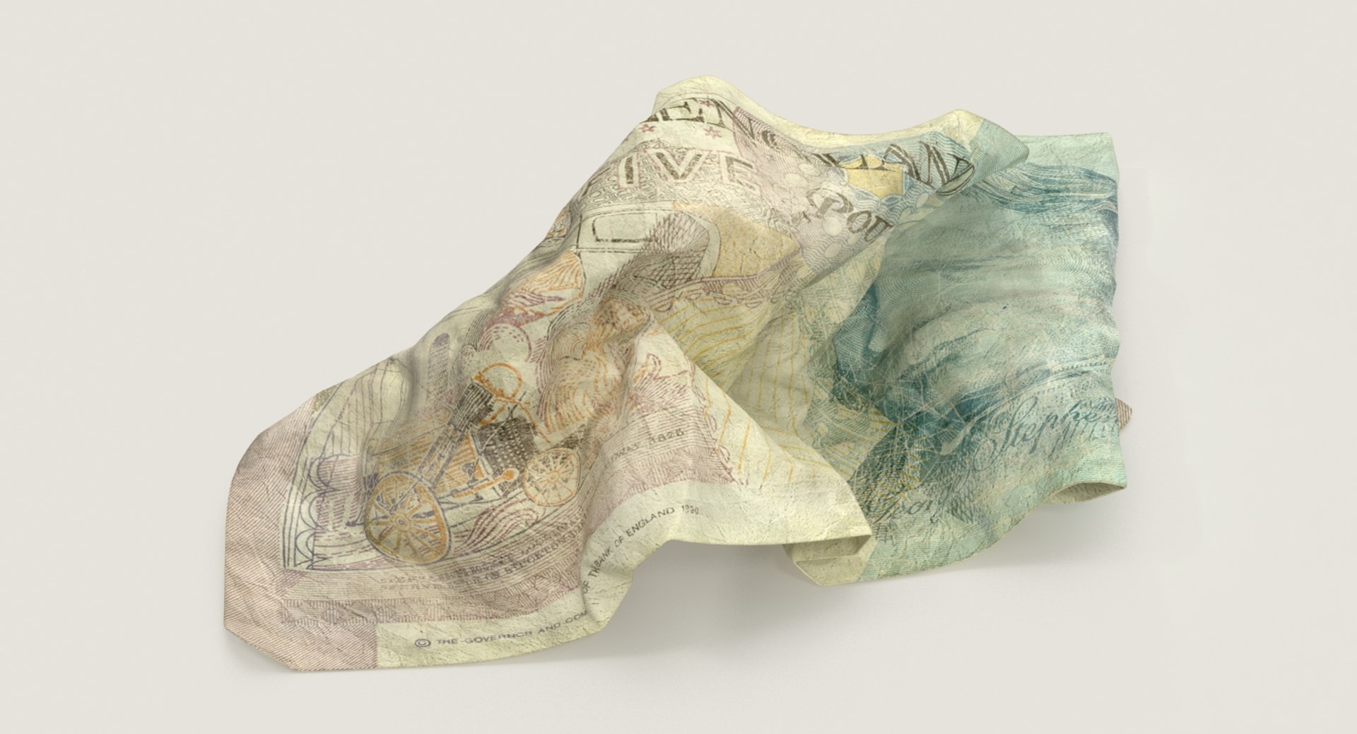 5 Pound Note Loose 3d Model