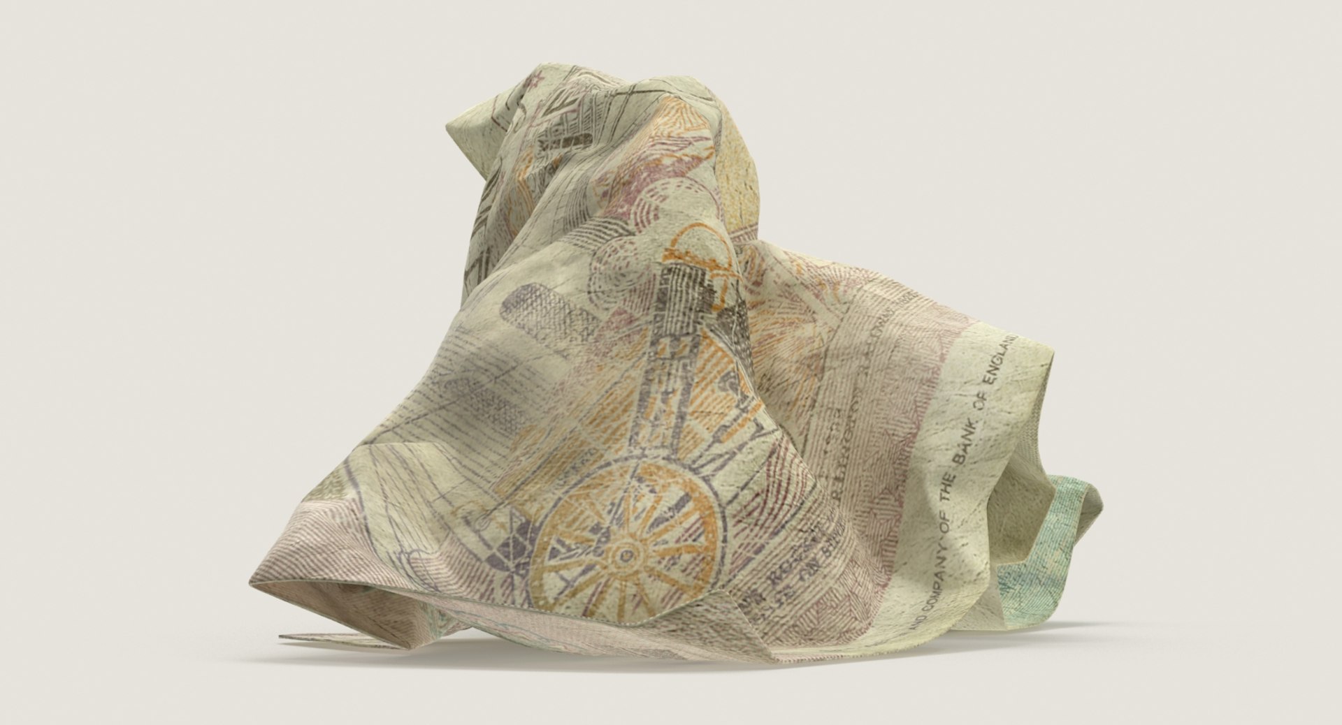 5 Pound Note Loose 3d Model