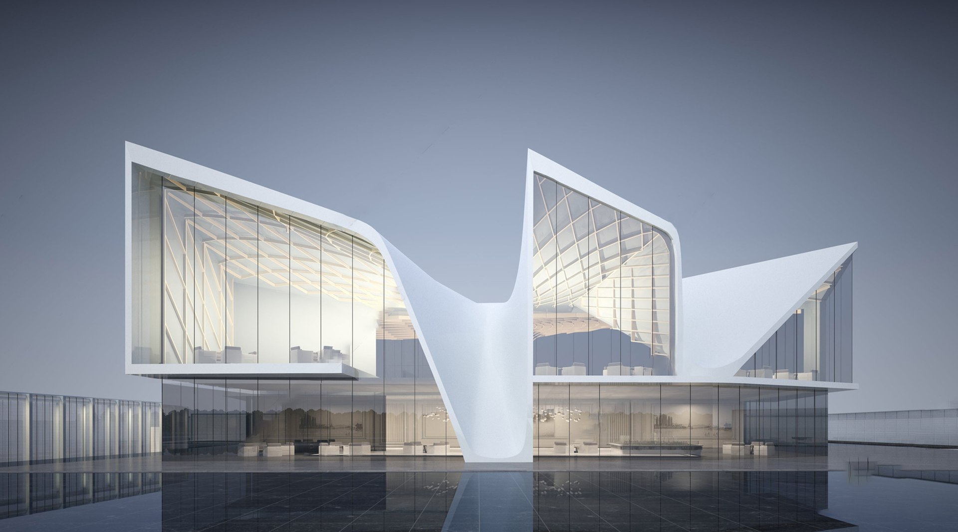 Modern art architecture exhibition hall office building cultural ...