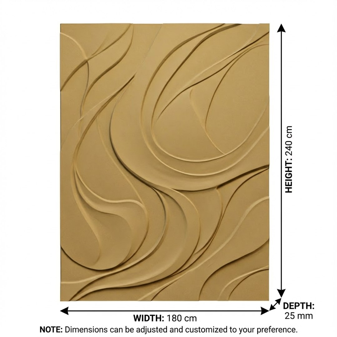 3D Modern Abstract Wave Relief Panel Wall Decor Set STL Mural CNC 366 ...