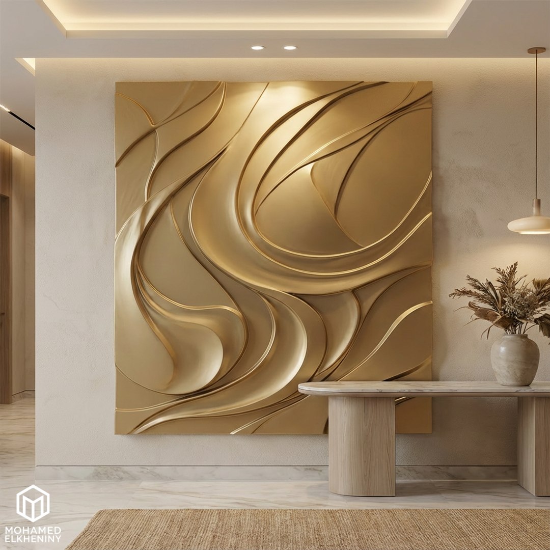 3D Modern Abstract Wave Relief Panel Wall Decor Set STL Mural CNC 366 ...