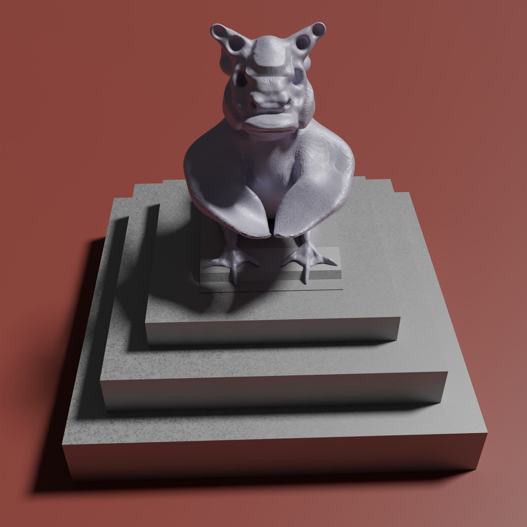 3D Deity On A Step Pyramid Or Pedestal - TurboSquid 2322063