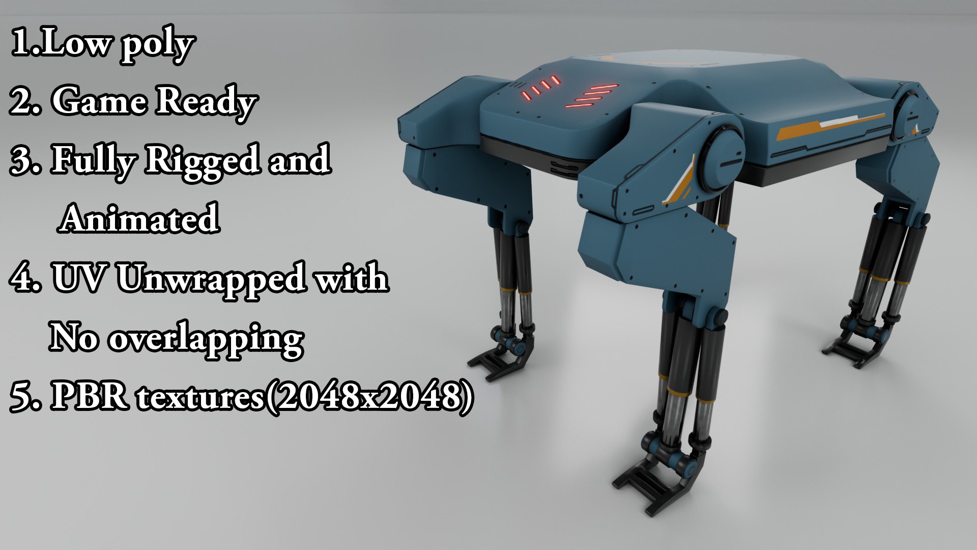 3D Sci-Fi Robotic Beast - Low Poly - Game Ready - PBR - TurboSquid 2340571
