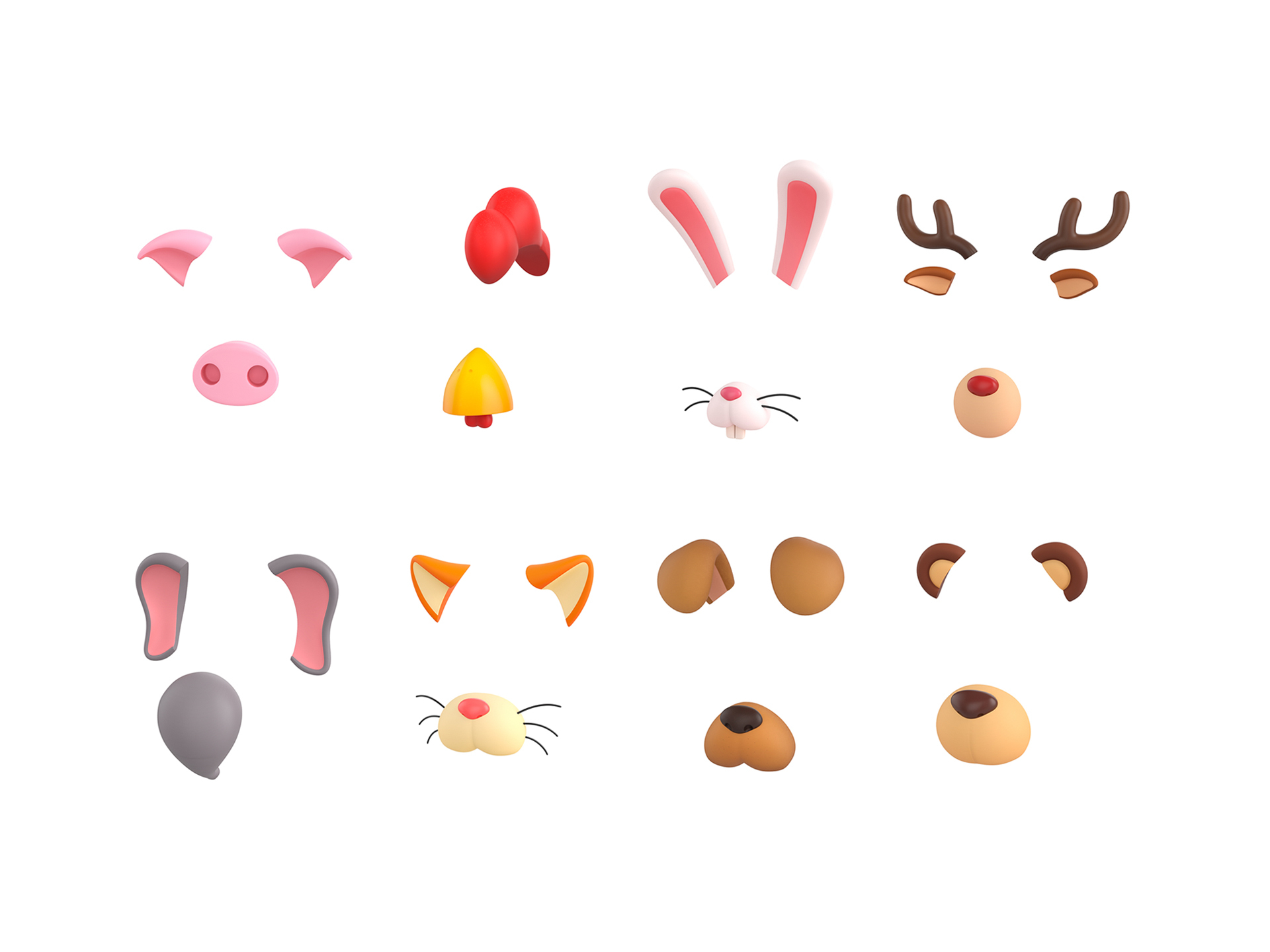 Animal face pack 3D model - TurboSquid 1597613