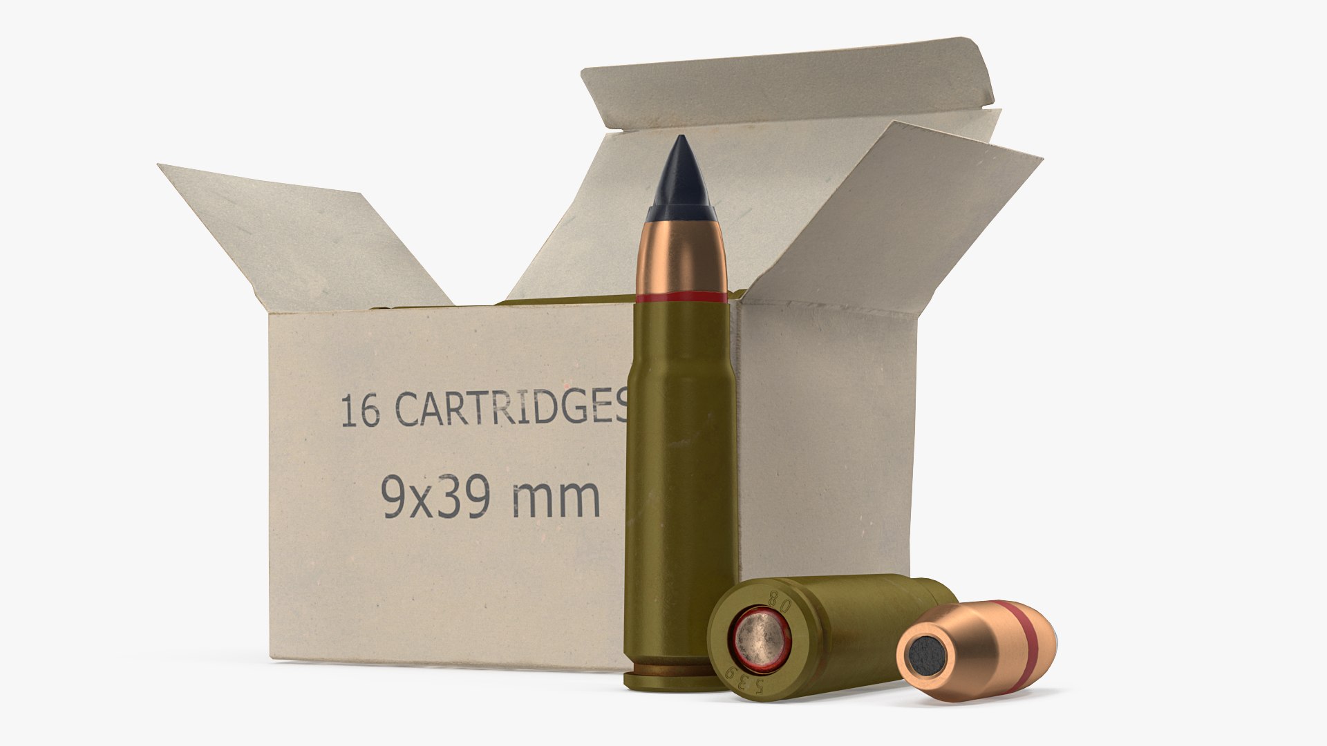 Free 3D Box 9x39mm Cartridge - TurboSquid 1680413