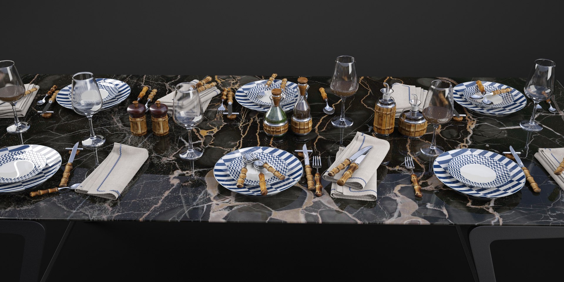 3D lorenzi milano bamboo dining - TurboSquid 1366531