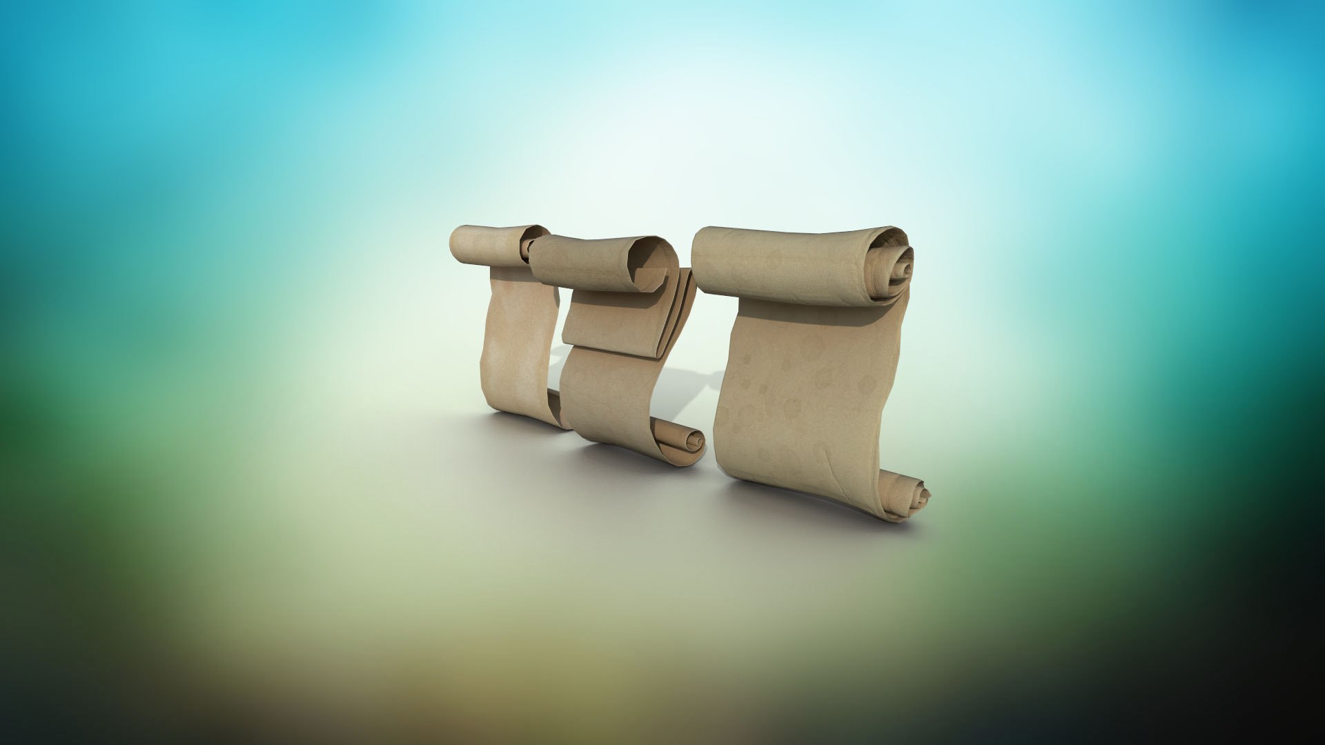 3D Set Of Three Papyrus Scrolls PBR Low-poly 3D Model - TurboSquid 1903718