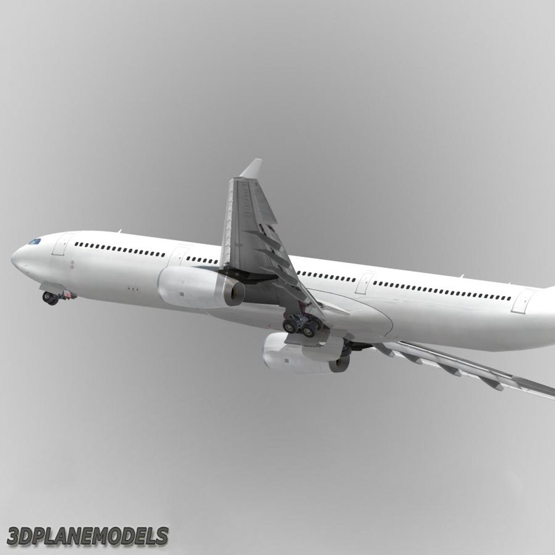 Airbus A330-300 Aircraft Landing 3d Model