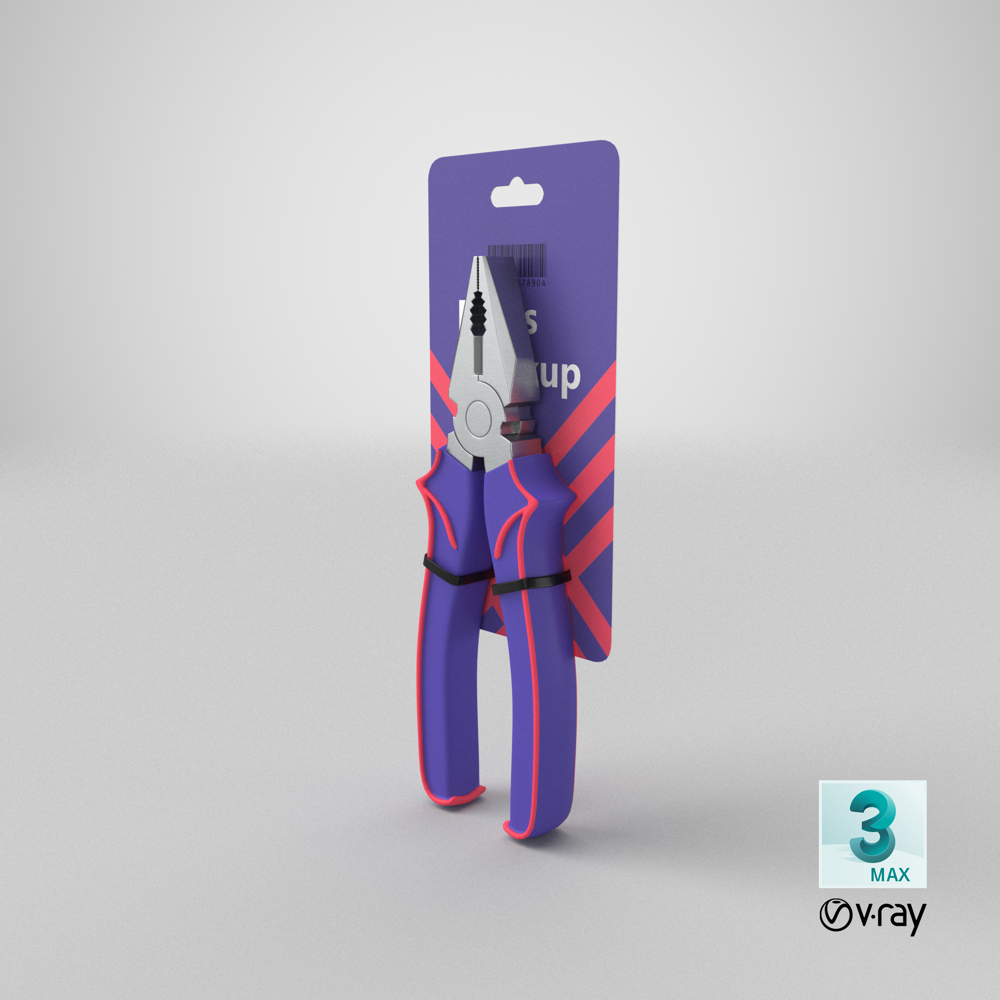 Purple pliers packaging 3D model - TurboSquid 1668190