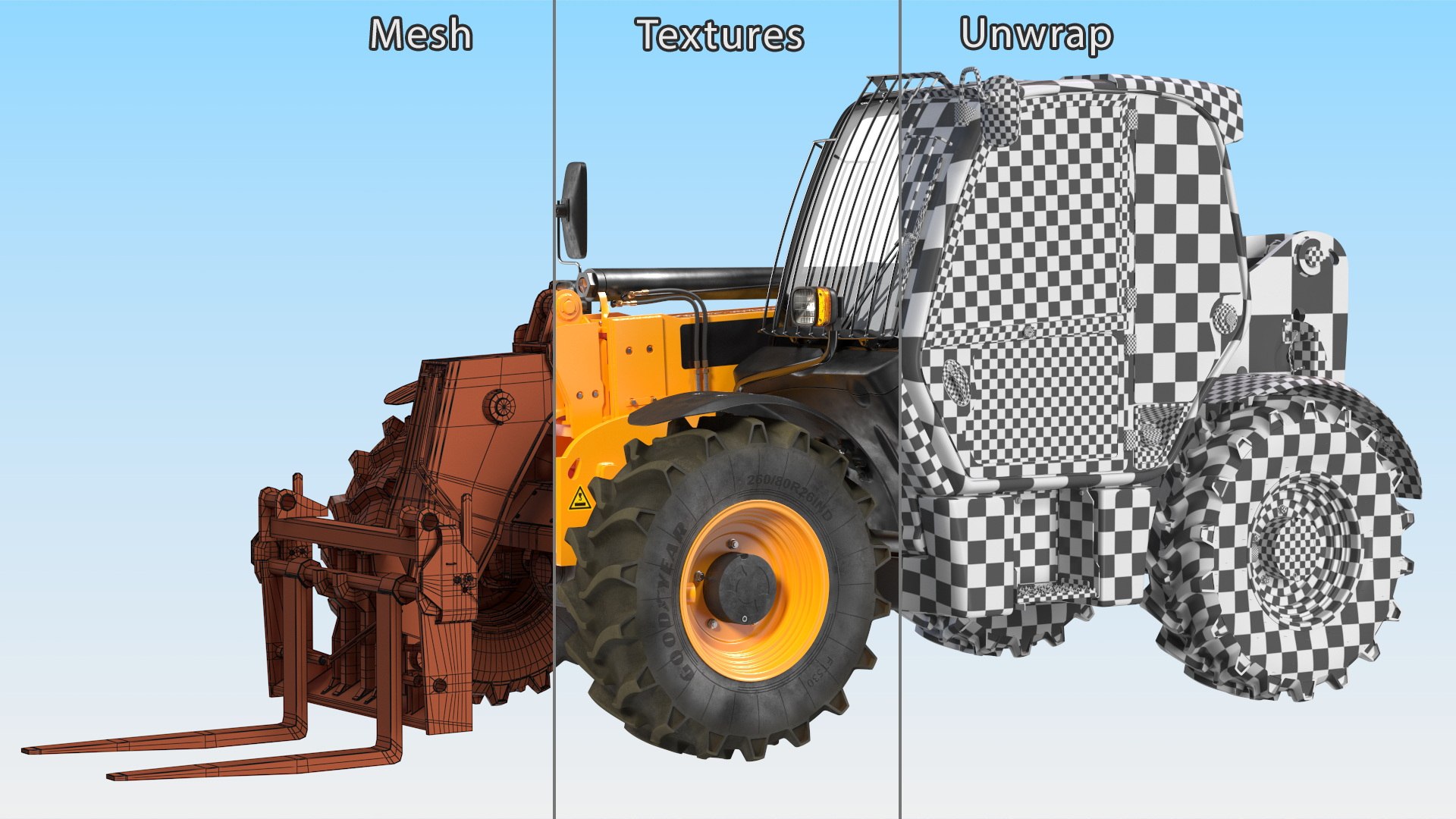 3D Telehandler Rigged - TurboSquid 2158795