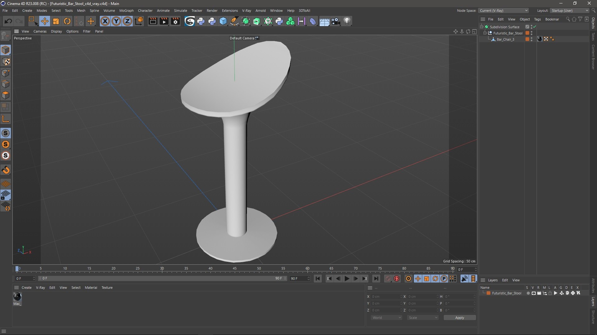3D Model Futuristic Bar Stool - TurboSquid 2315634