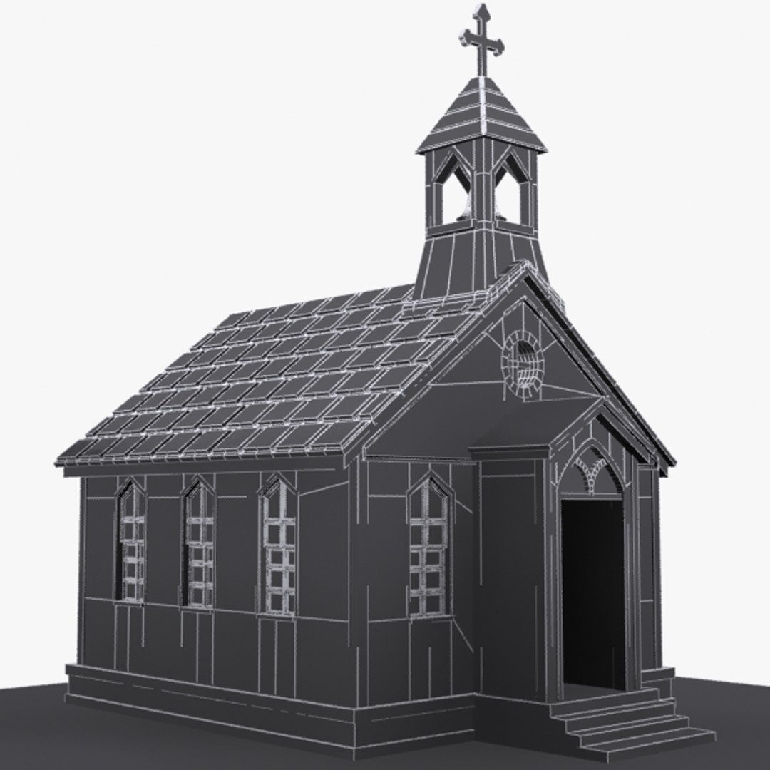 Cartoon Western Church 3d 3ds