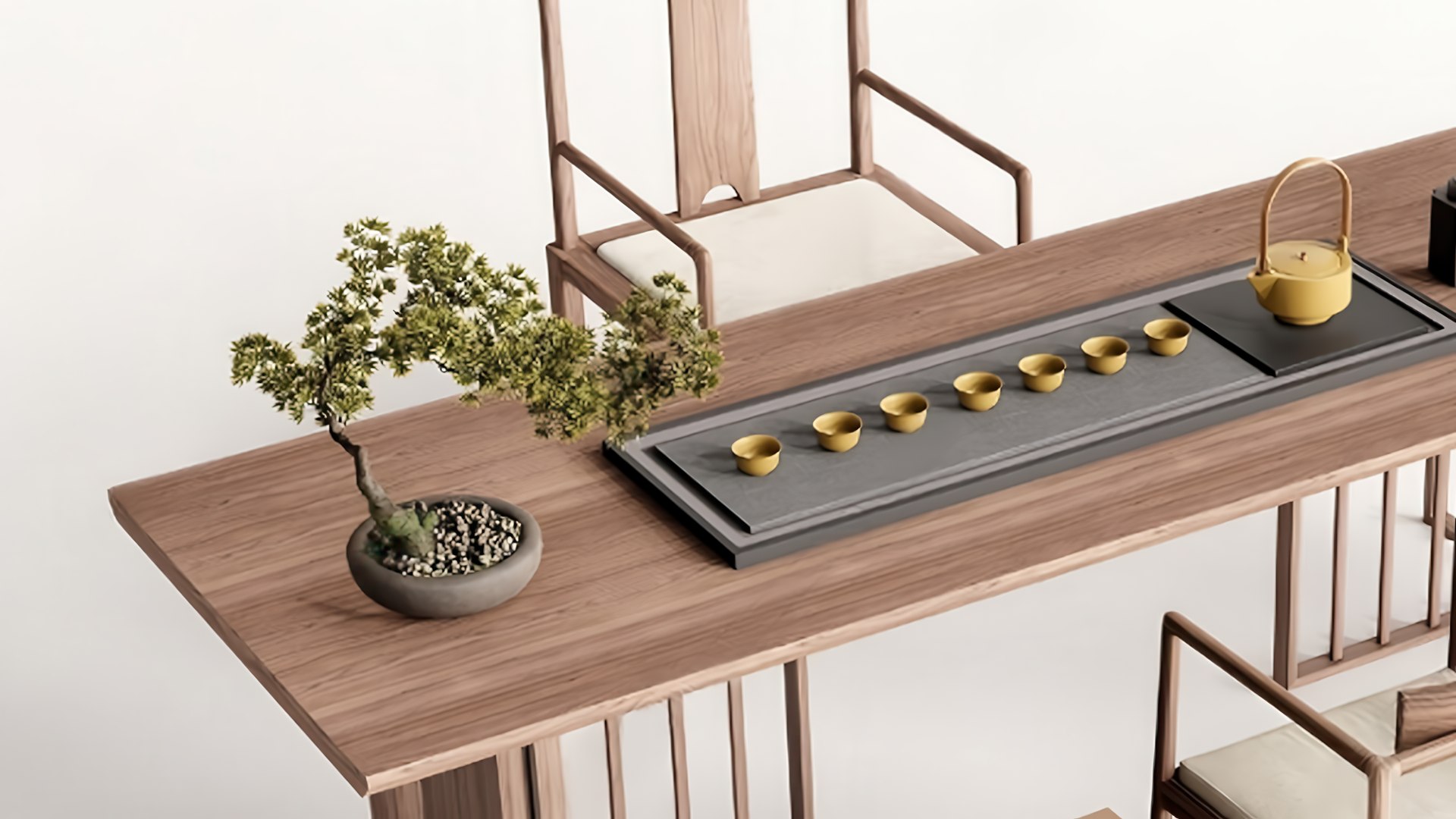3D New Chinese Tea Table And Chair Model - TurboSquid 2296366