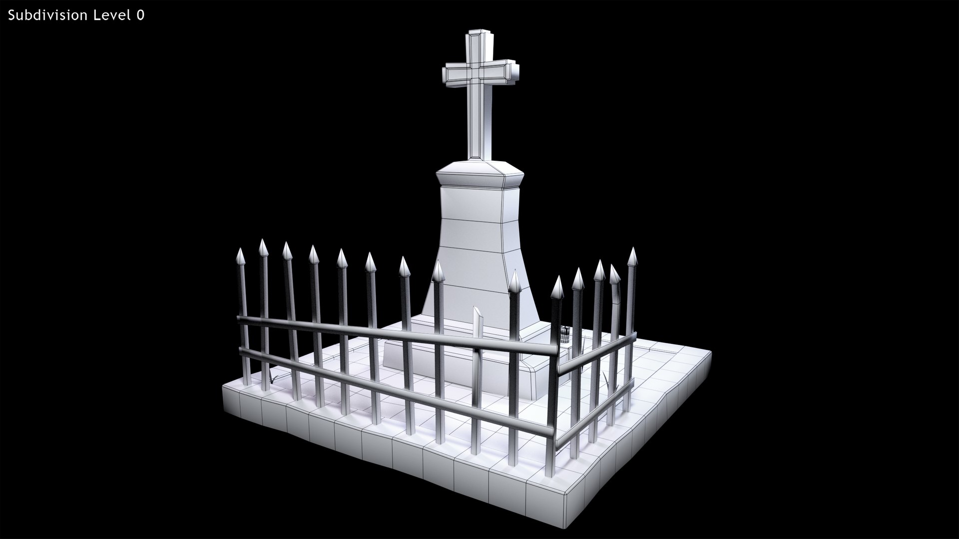 Stylized Gravestone Pedestal Cross 3D Model - TurboSquid 1575843
