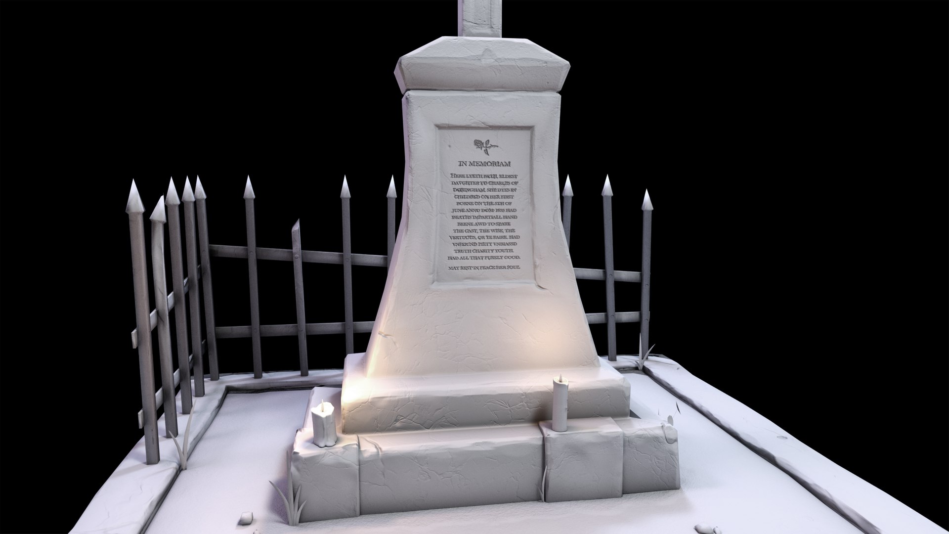 Stylized Gravestone Pedestal Cross 3D Model - TurboSquid 1575843
