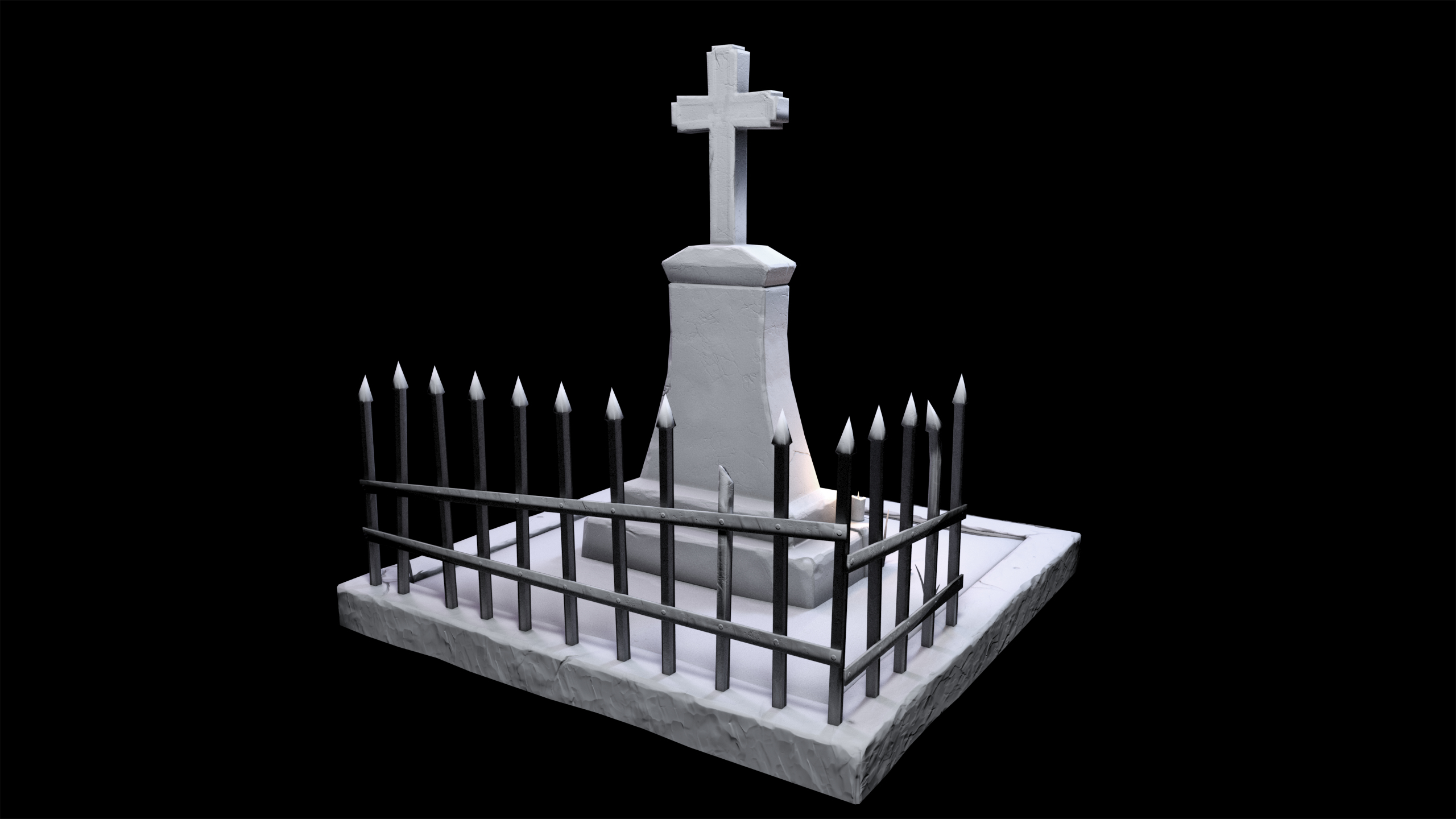 Stylized gravestone pedestal cross 3D model - TurboSquid 1575843