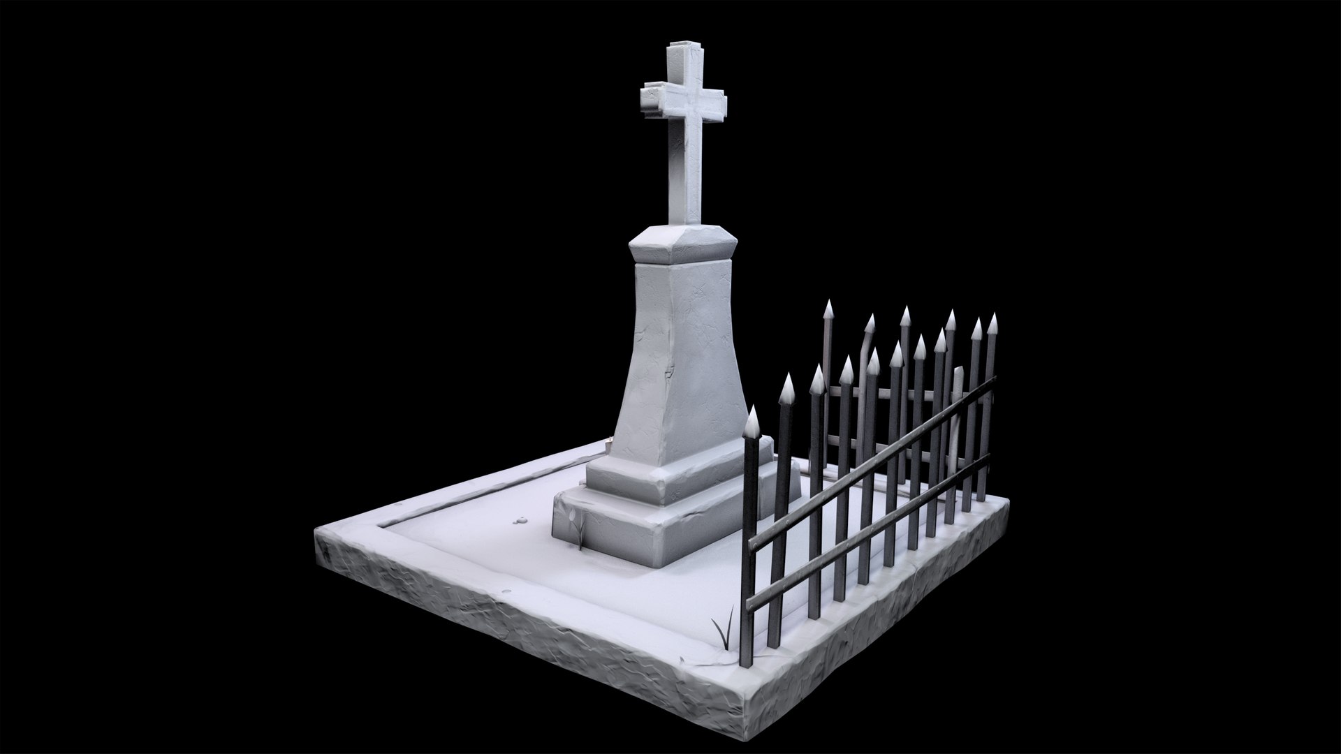 Stylized Gravestone Pedestal Cross 3D Model - TurboSquid 1575843
